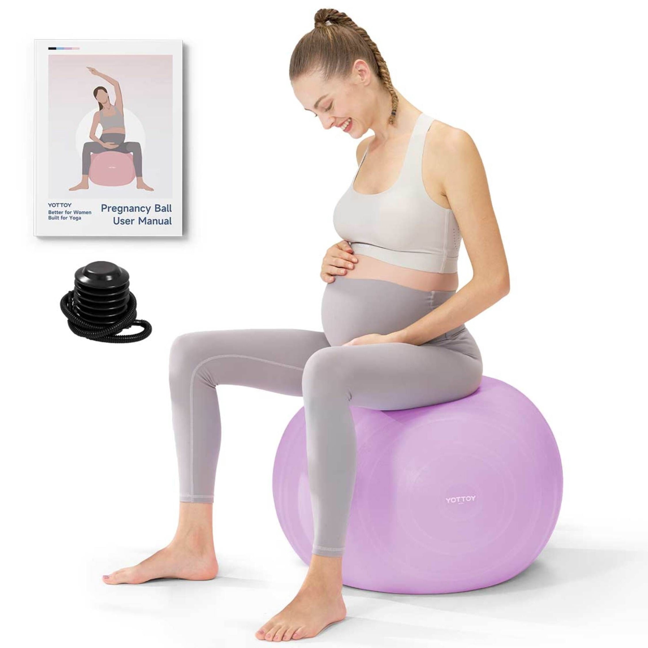 YOTTOY Pregnancy Ball - 1.8mm Thick Birthing Ball for Maternity Physio ...