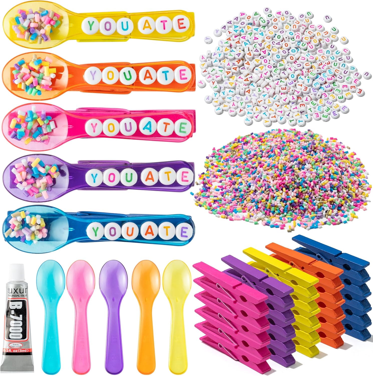 YOU ATE Spoon Cheer Pins Team Spirit Clips - 60 Set DIY Good Luck ...