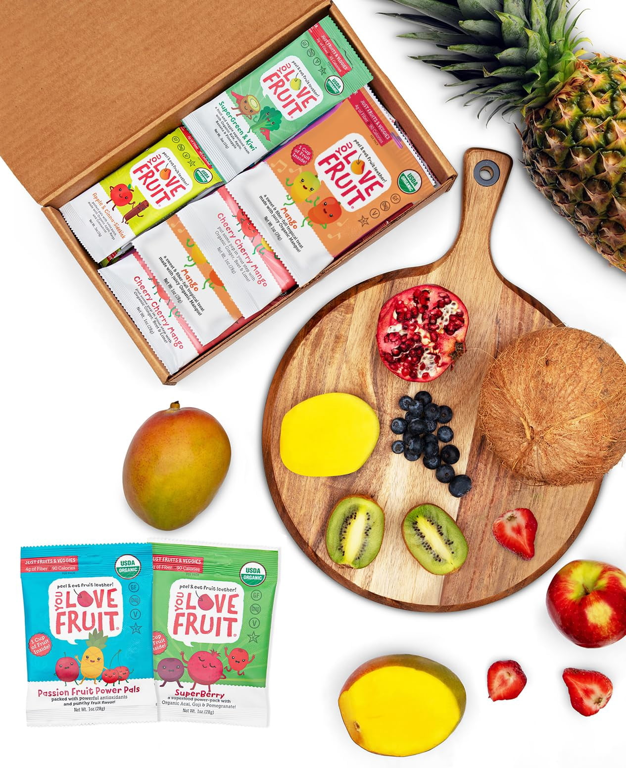 YOU LOVE FRUIT - Fruit Snacks Gift Box 24 Pack, 100% Natural Gluten ...
