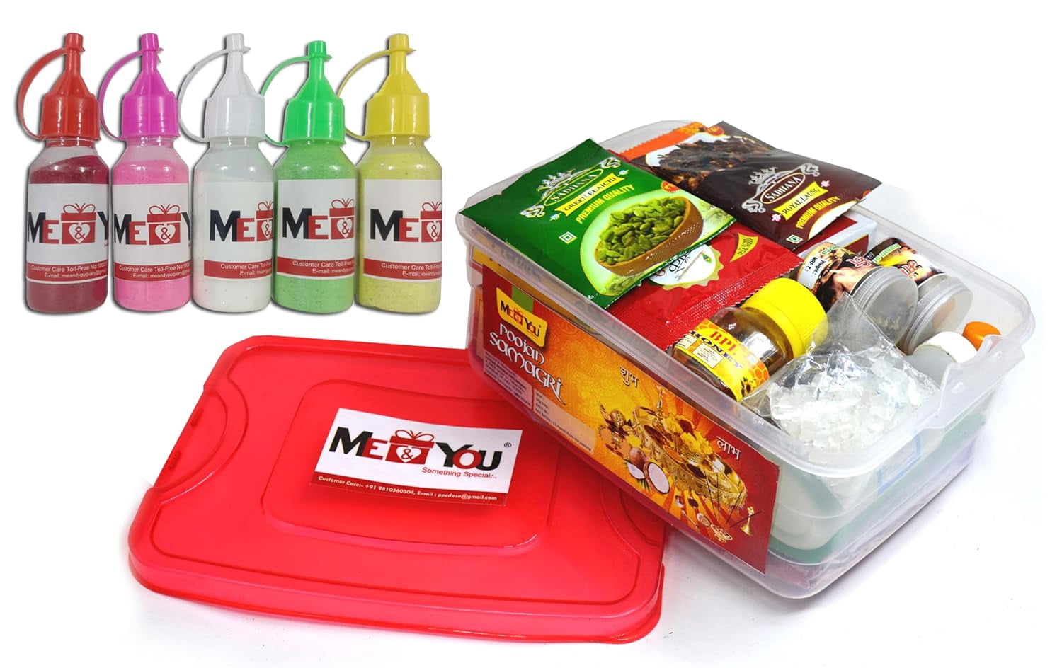 ME YOU All in One Pooja Kit with Squeeze Rangoli Pooja Items for ...