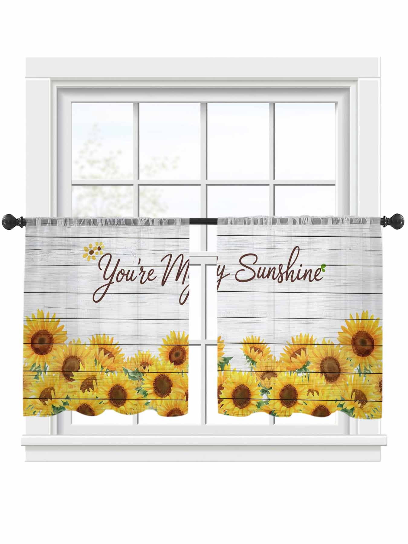 YOU ARE MY SUNSHINE Sheer Curtains 2 Panels Set Spring Summer ...