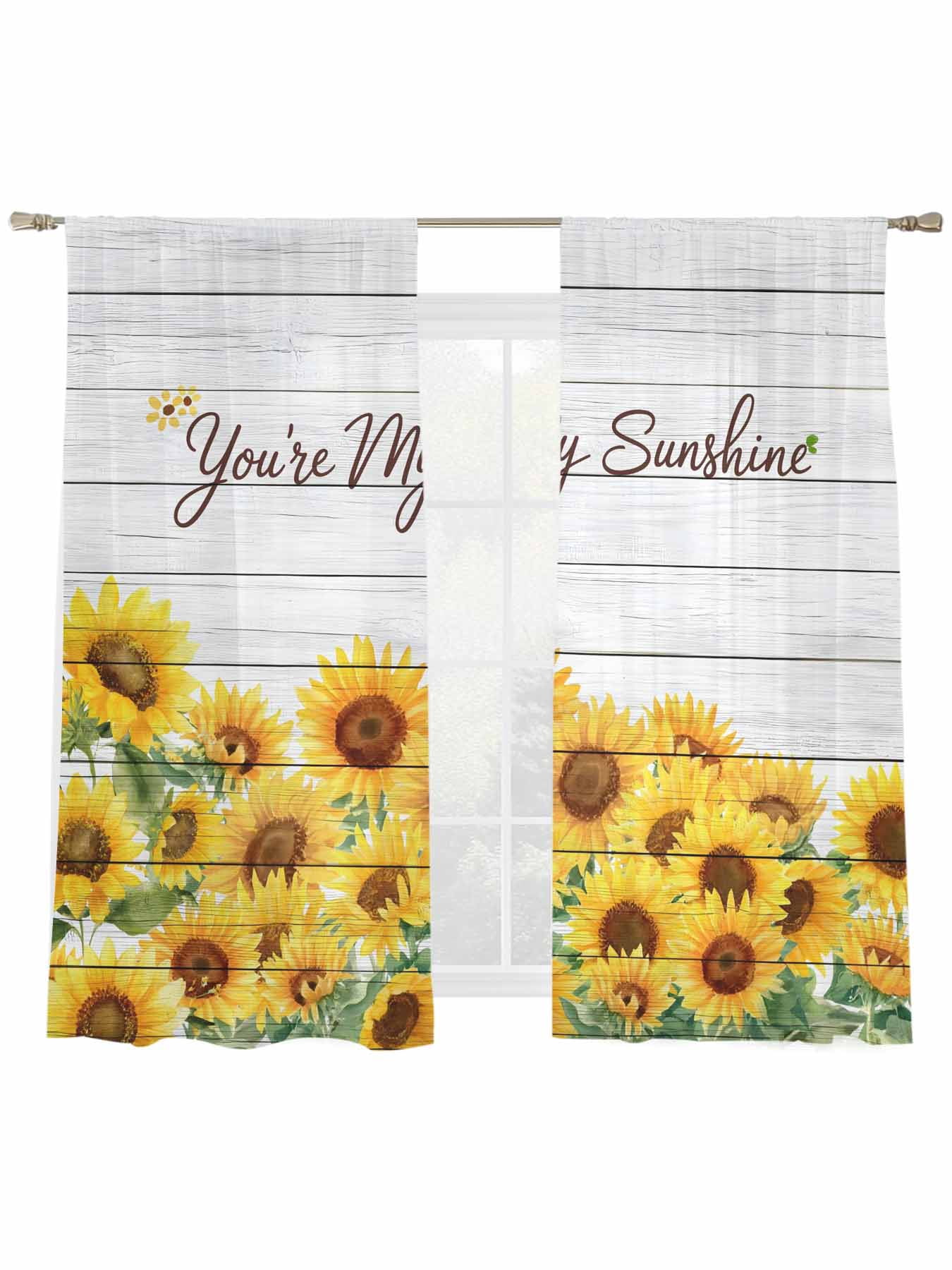 YOU ARE MY SUNSHINE Sheer Curtains 2 Panels Set Spring Summer ...