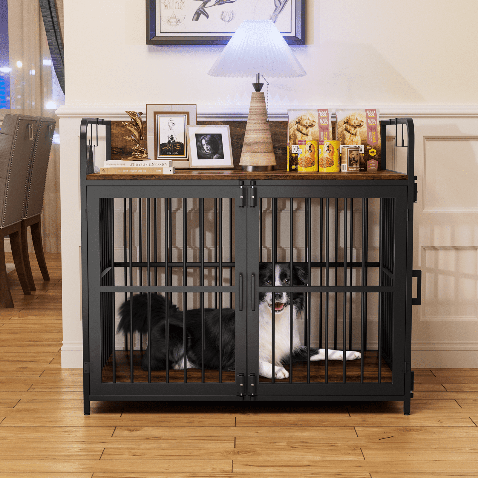 YOUDENOVA Large Dog Crate Furniture for Large Dogs, 37" Wooden Heavy ...