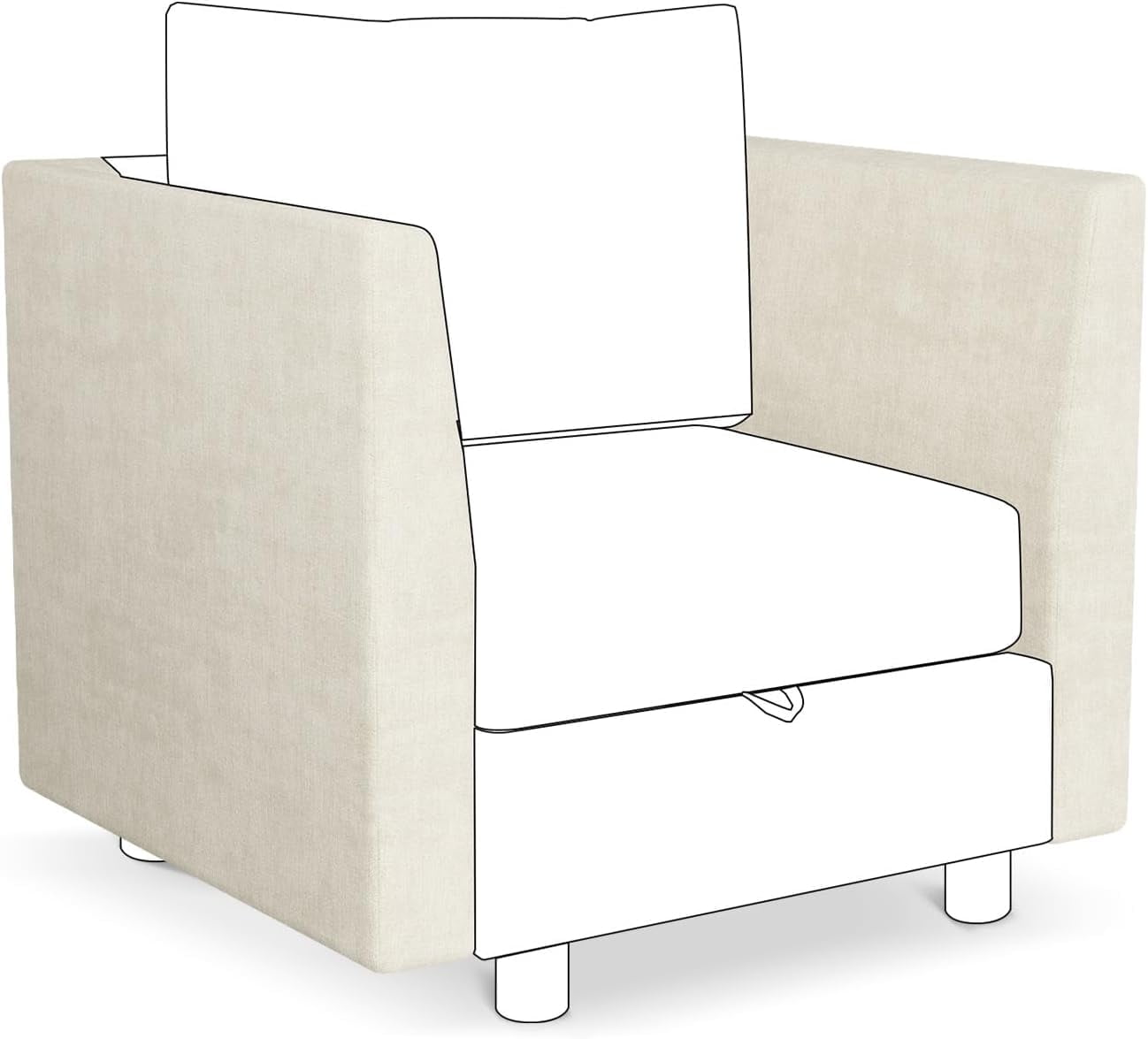 YOUDENOVA Modular Sectional Sofa Armrest Backrest Module Couch Side ...