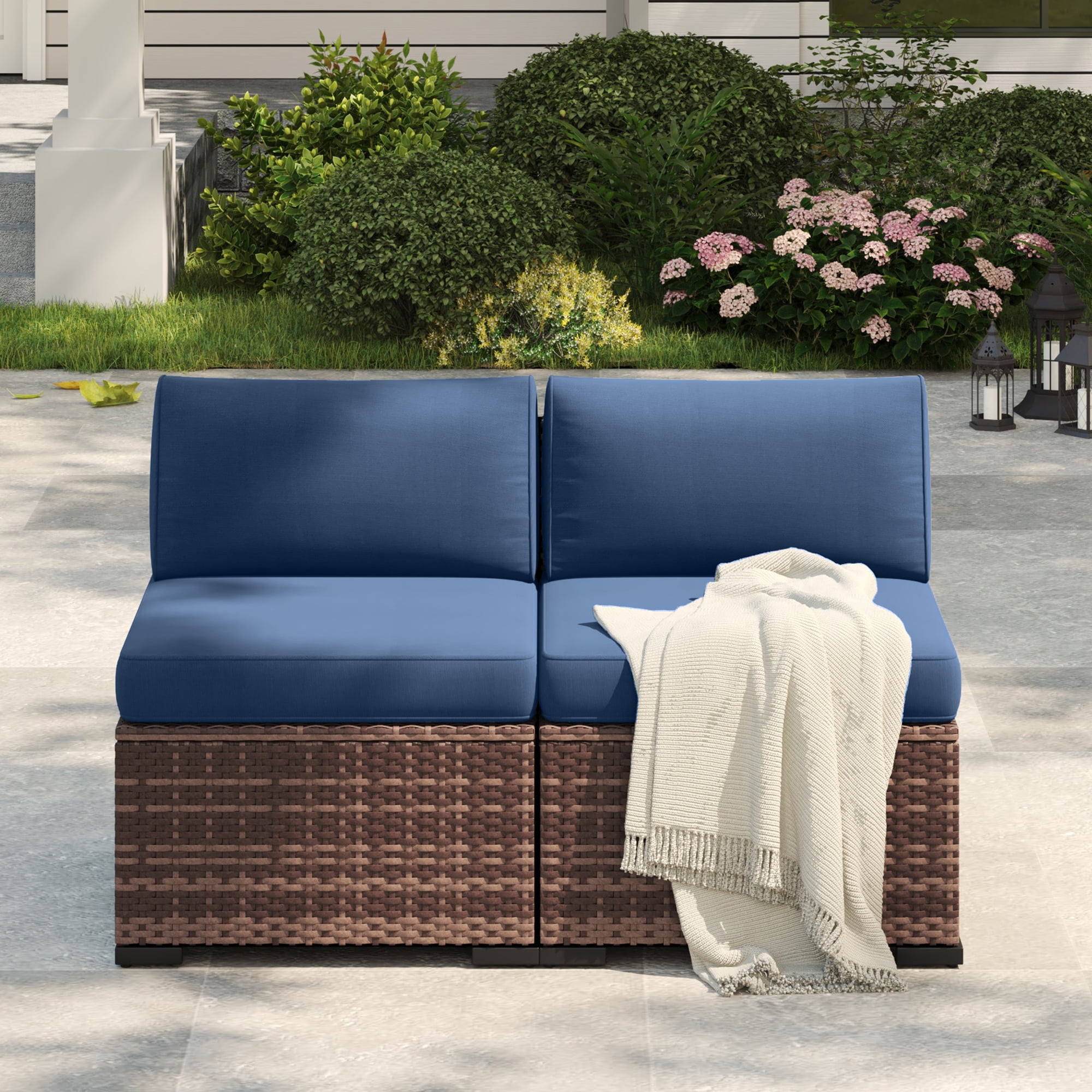 YOUDENOVA Patio Furniture Set, Outdoor Sectional Sofa Set with ...
