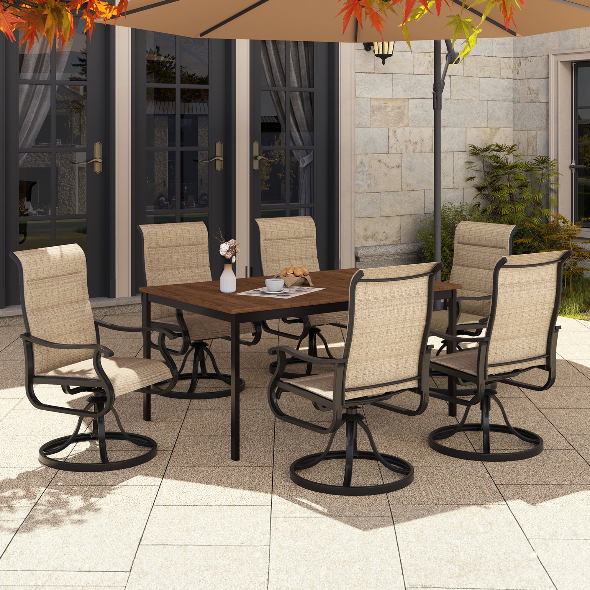 YOUDENOVA Patio Swivel Dining Chairs Set of 2/4/6, High Back Outdoor ...