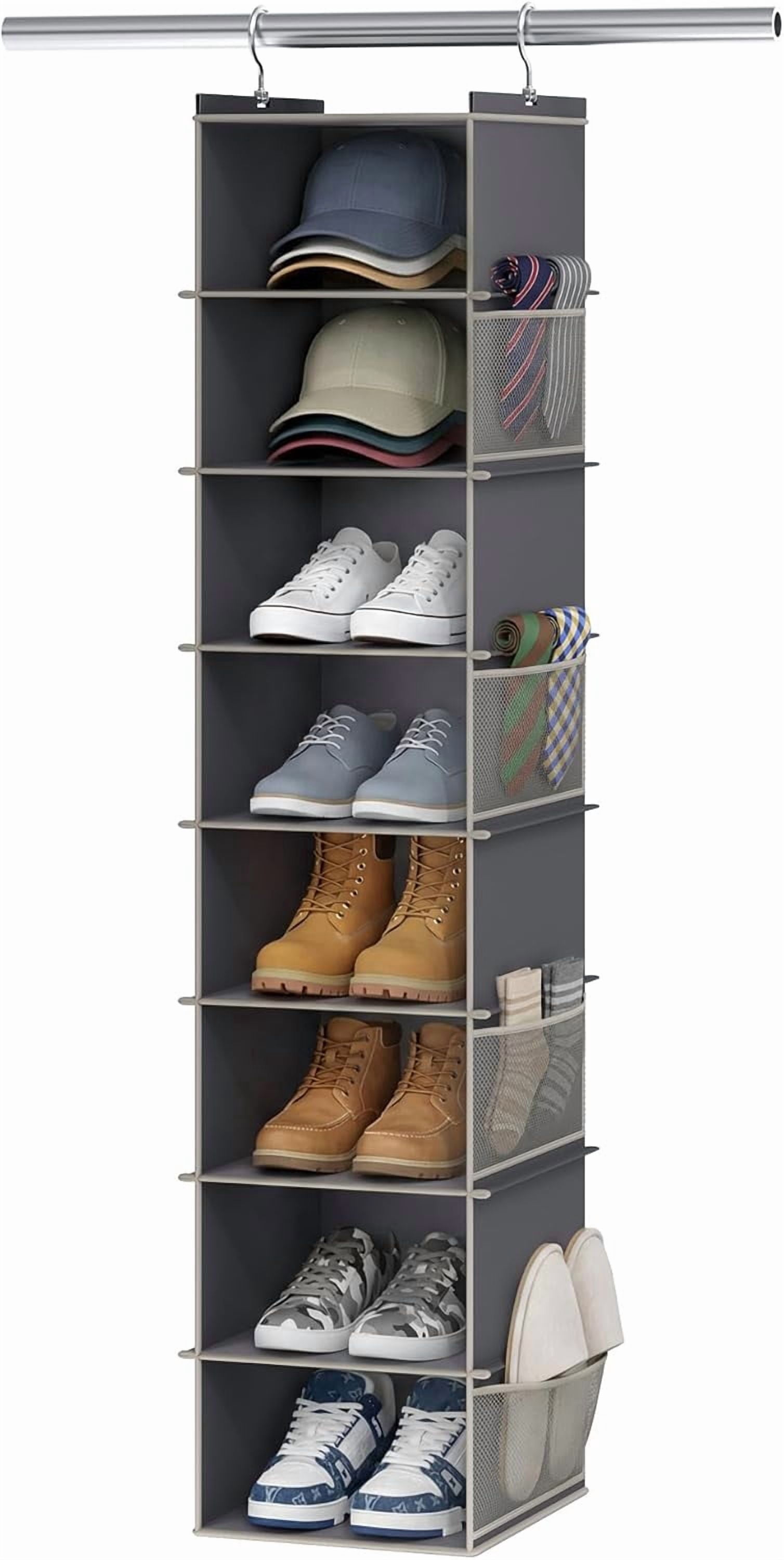 YOUDENOVA Upgraded Extra Wide Hanging Shoe Organizer for Closet, 8 ...