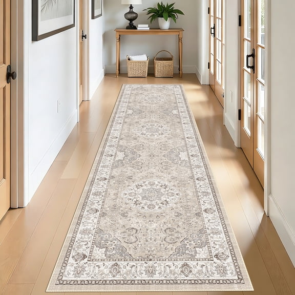 2x3 Ft Entryway Area Rug, Vintage Red Kitchen Rug Runner Washable Floor ...