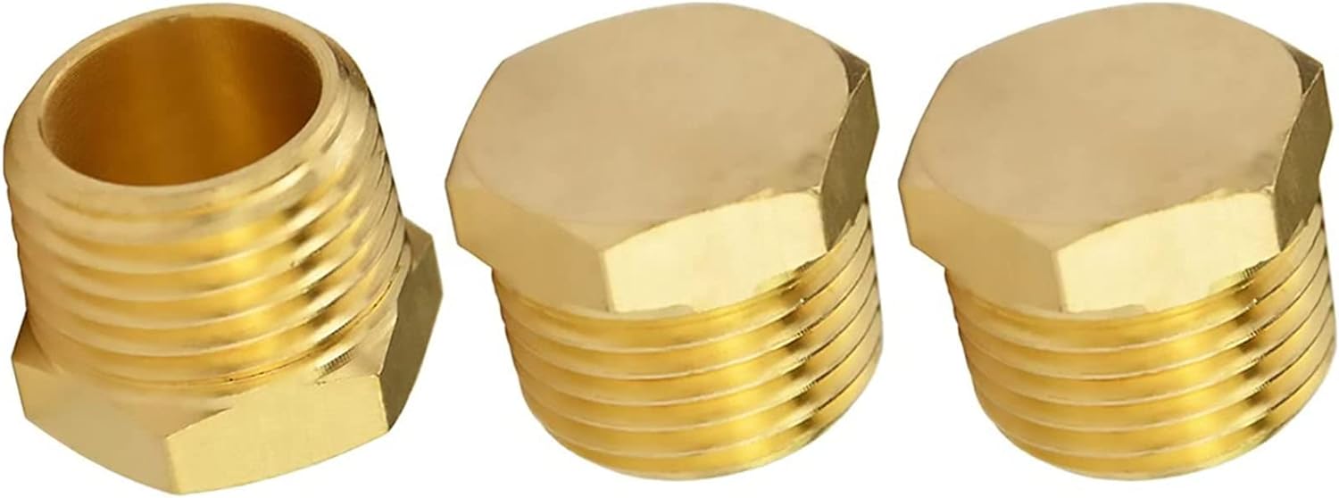 YOUHO 1/2 Inch NPT Male Brass Outer Hex Thread Fitting, Socket Pipe ...