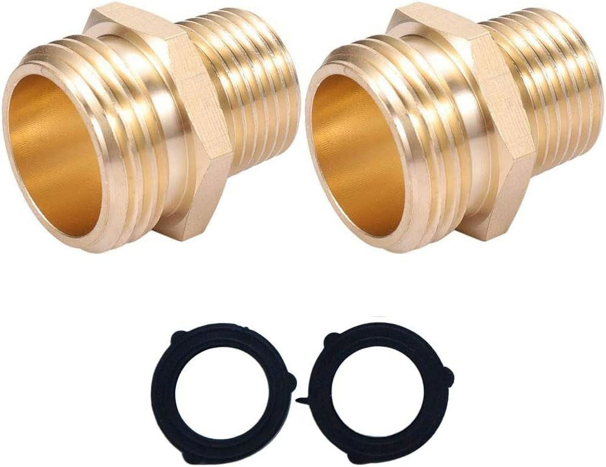 YOUHO (2-Pack) 3/4 GHT Male x 1/2 NPT Male Connector, Brass Garden Hose ...
