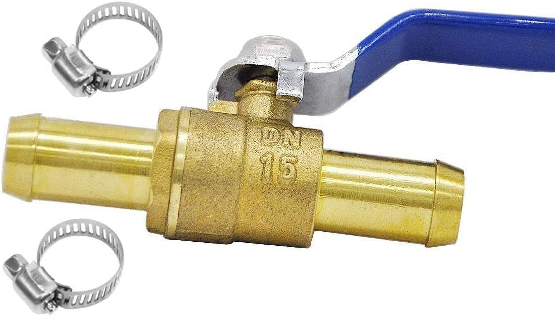 YOUHO 3/4 Hose Barb Straight Through Forged Brass Micro-Cut Ball Valve ...