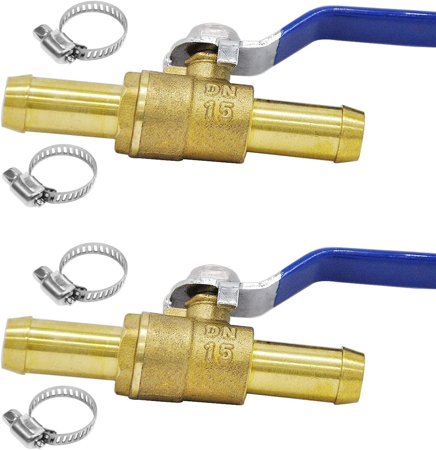 YOUHO 5/8" Brass Hose Barb Ball Valve Pipe Tubing Fitting 2 Way Shut ...