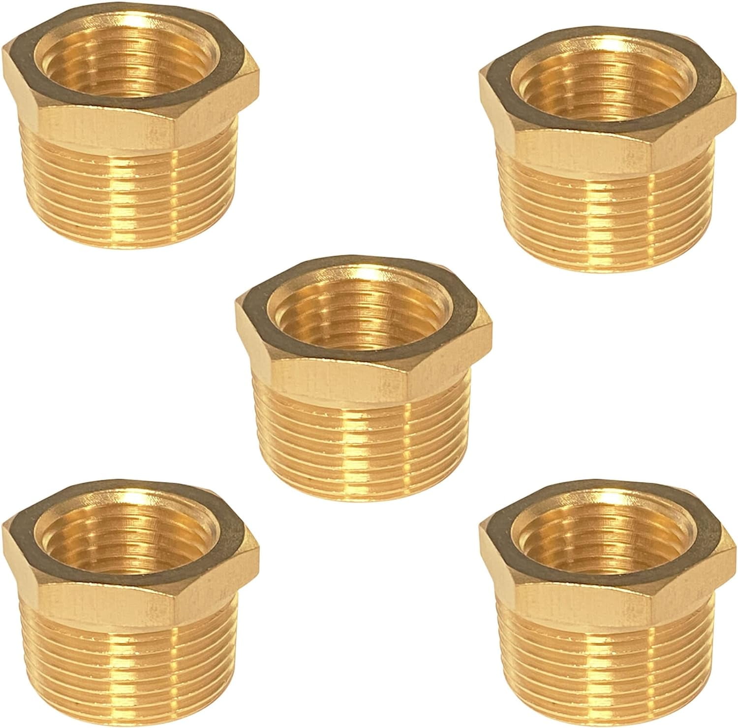 YOUHO Brass Reducer Hex Bushing, 1/2" Male NPT to 1/4" Female NPT ...