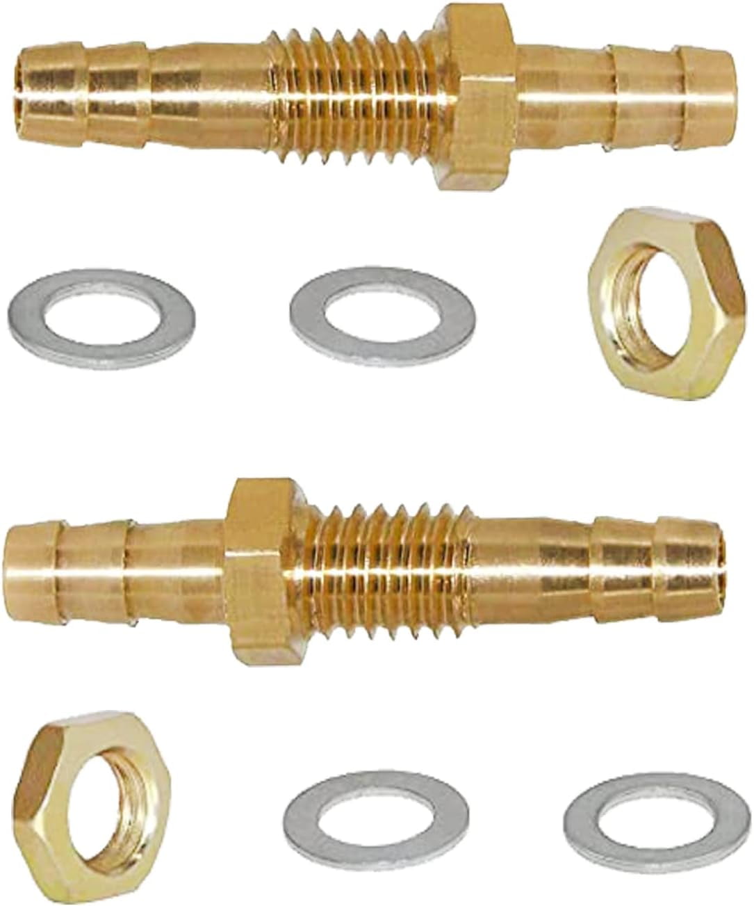 YOUHO Brass Straight Barb Bulkhead Fitting 3/16"OD Barb Thru-Bulk ...