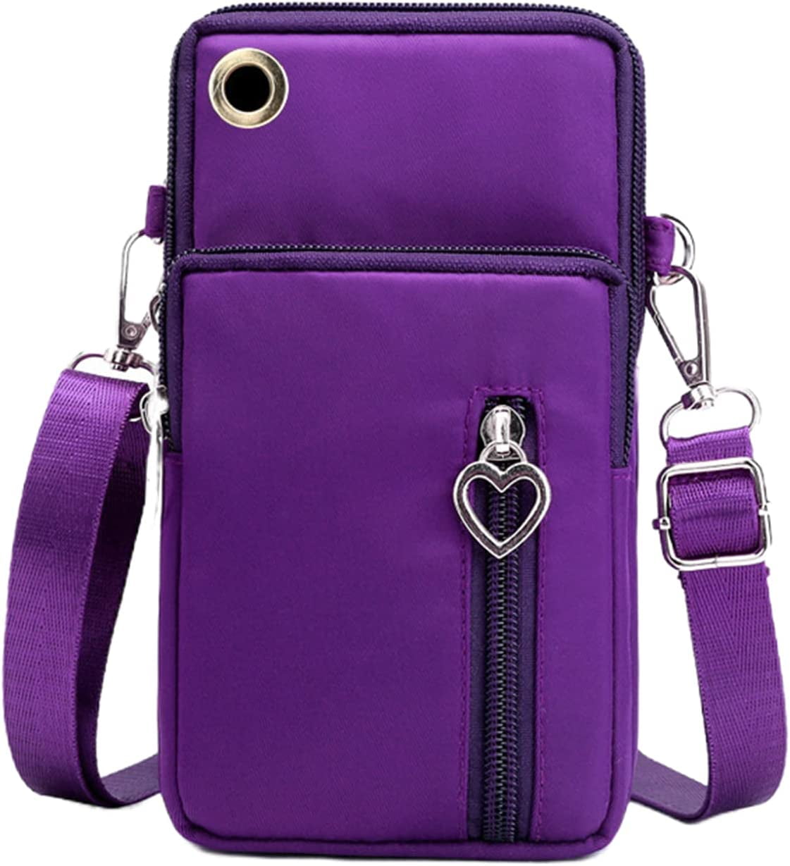 YOUI-GIFTS 3-Layers Crossbody Bag Cellphone Pouch Armband Wallet Nylon ...