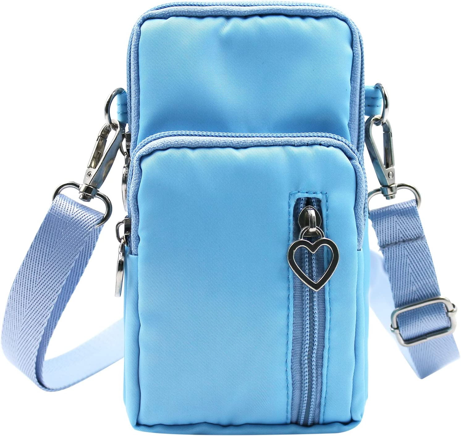 YOUI-GIFTS 3-Layers Crossbody Bag Cellphone Pouch Armband Wallet Nylon ...