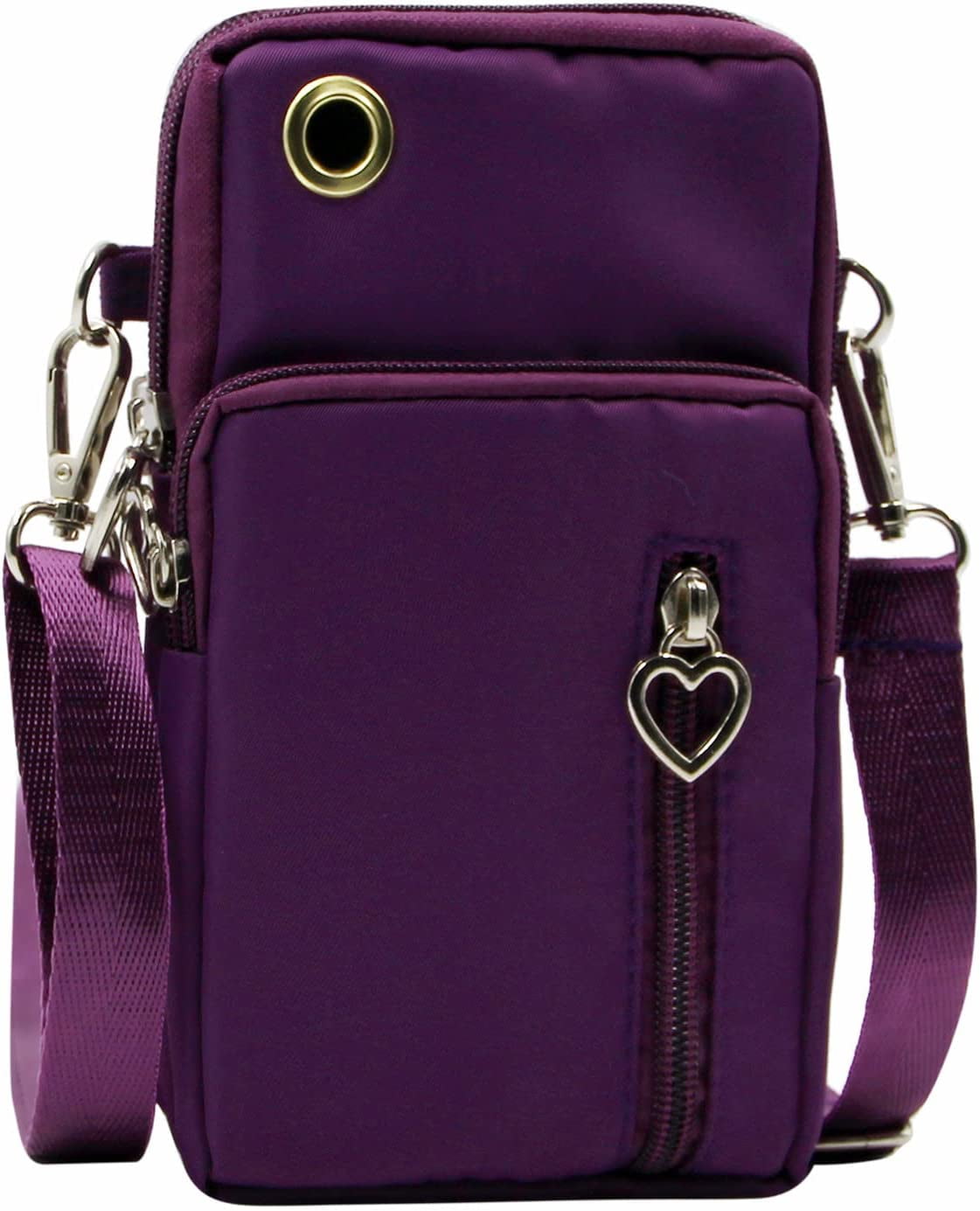 YOUI-GIFTS 3-Layers Crossbody Bag Cellphone Pouch Armband Wallet Nylon ...