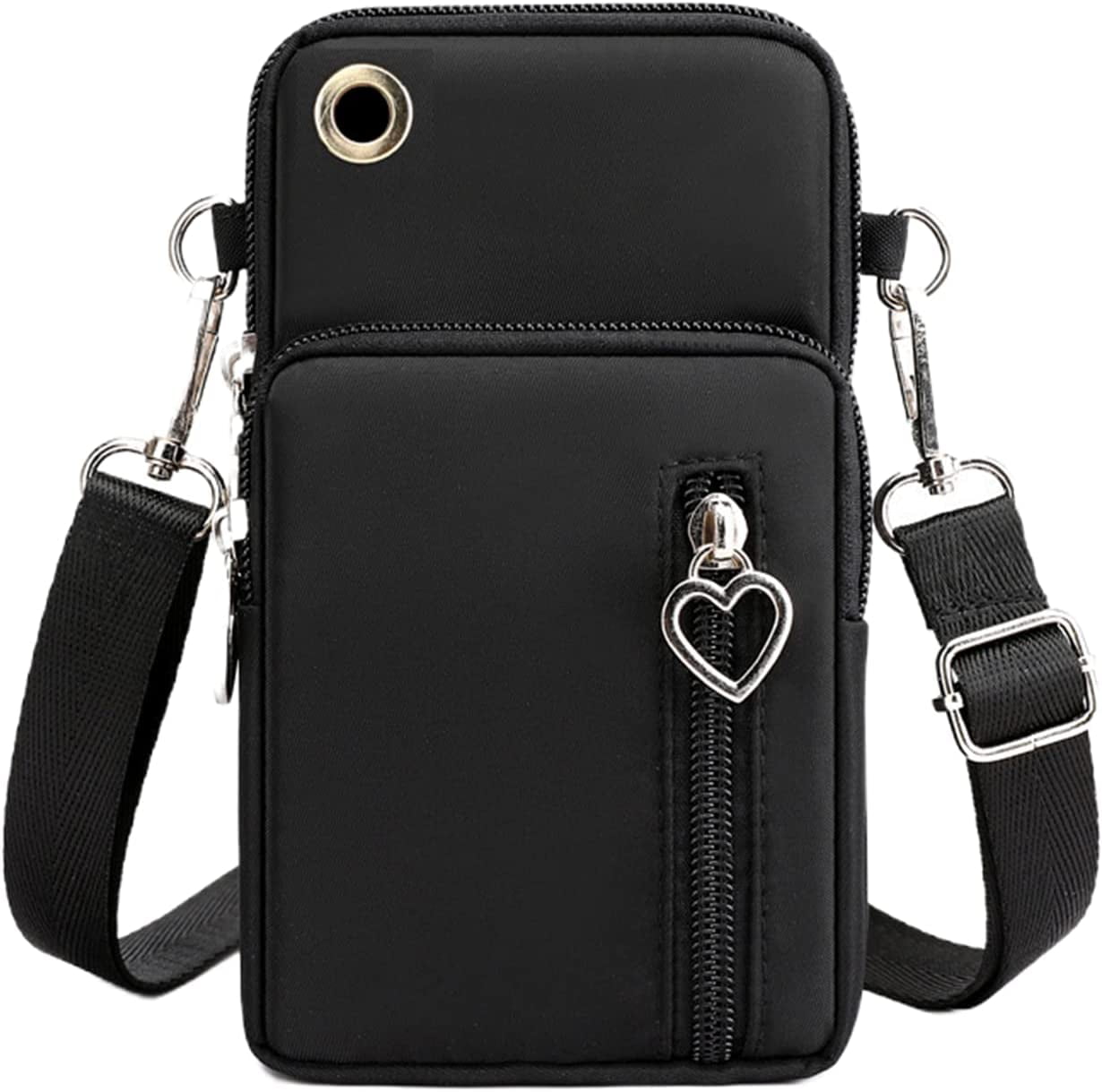 YOUI-GIFTS 3-Layers Crossbody Bag Cellphone Pouch Armband Wallet Nylon ...