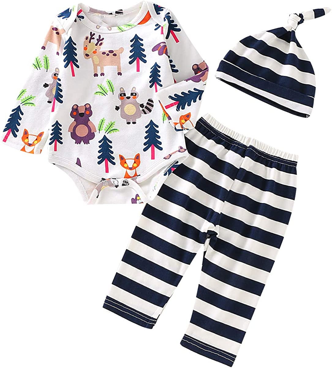 YOUI-GIFTS 3pcs/Set Baby Newborn Outfits Clothes Suit Cartoon Animal ...
