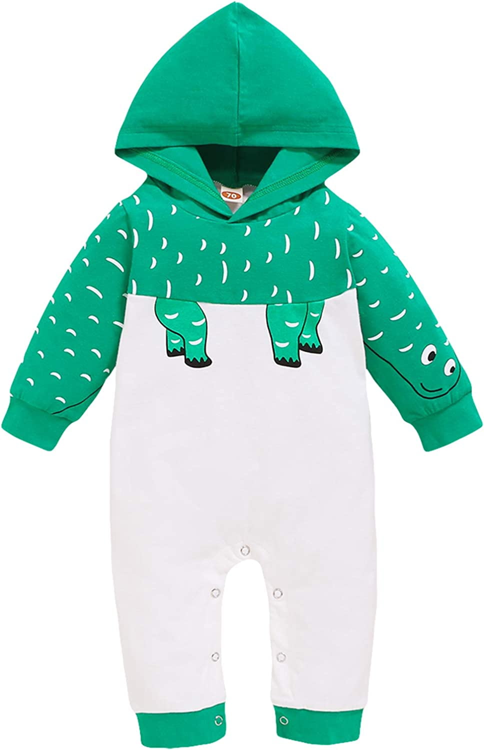 YOUI-GIFTS Baby Romper Hooded Cartoon Jumpsuit Long Sleeve Bodysuit ...