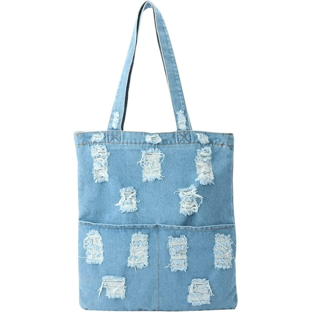 YOUI-GIFTS Denim Hobo Tote Bags for Women Retro Jean Shoulder Bag Large ...