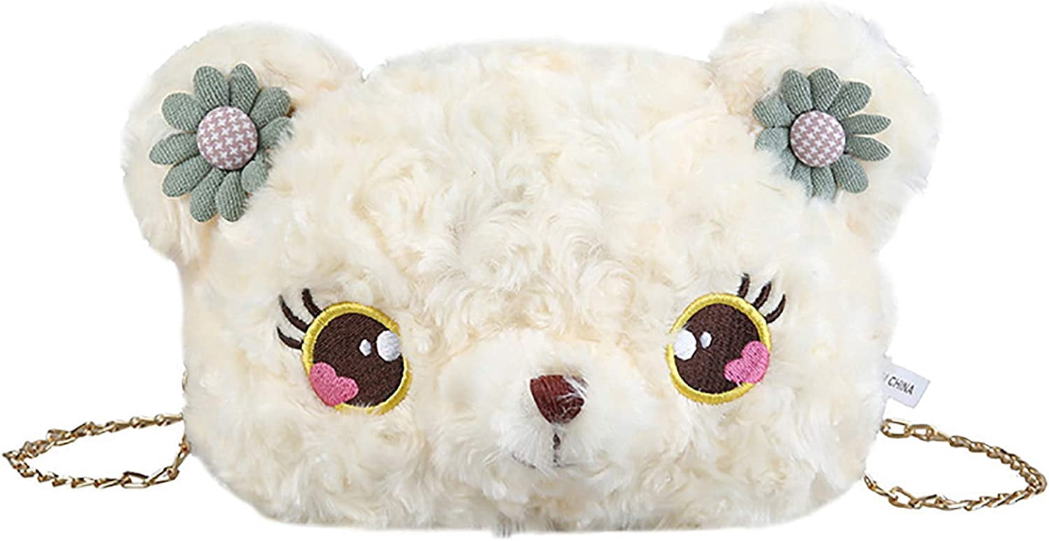 YOUI-GIFTS Plush Animal Handbag Faux Fur Crossbody Bag Fluffy Toy ...