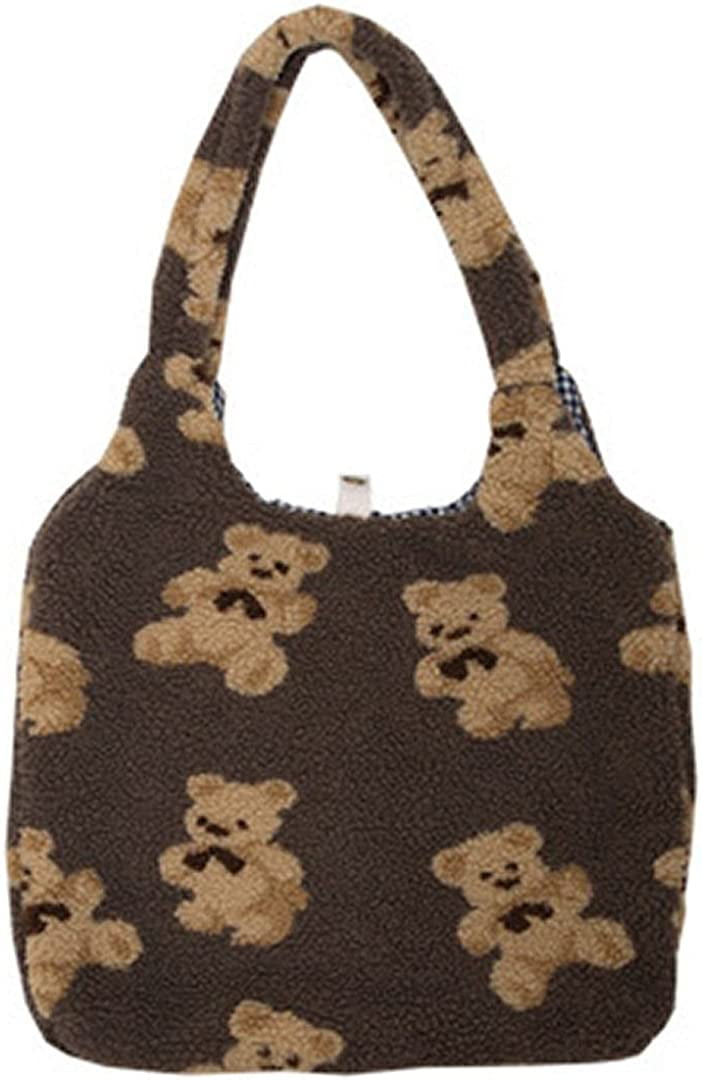 YOUI-GIFTS Plush Clutch Handbag Faux Fur Tote Bag Fluffy Shoulder Bag ...