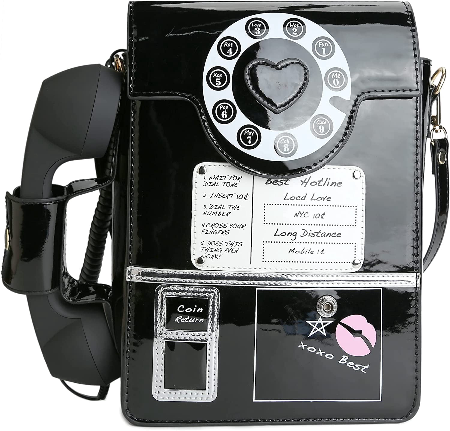 YOUI-GIFTS Retro dial telephone Crossbody Shoulder Bag,Pu Movable ...