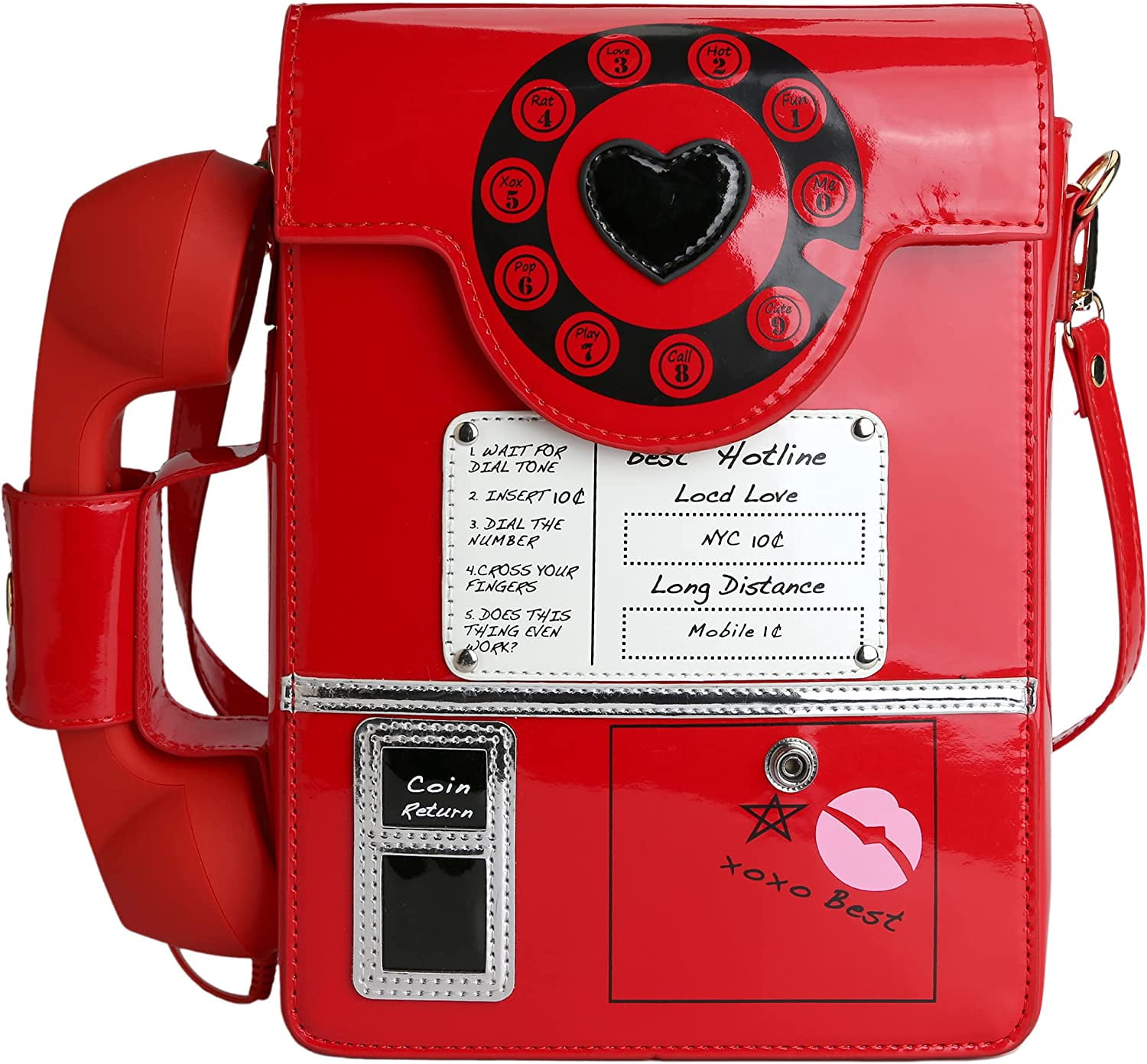 YOUI-GIFTS Retro dial telephone Crossbody Shoulder Bag,Pu Movable ...