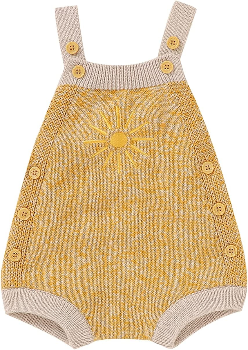 YOUI-GIFTS Summer Baby Girl Bodysuit Jumpsuit Sun Embroidered Knitted ...