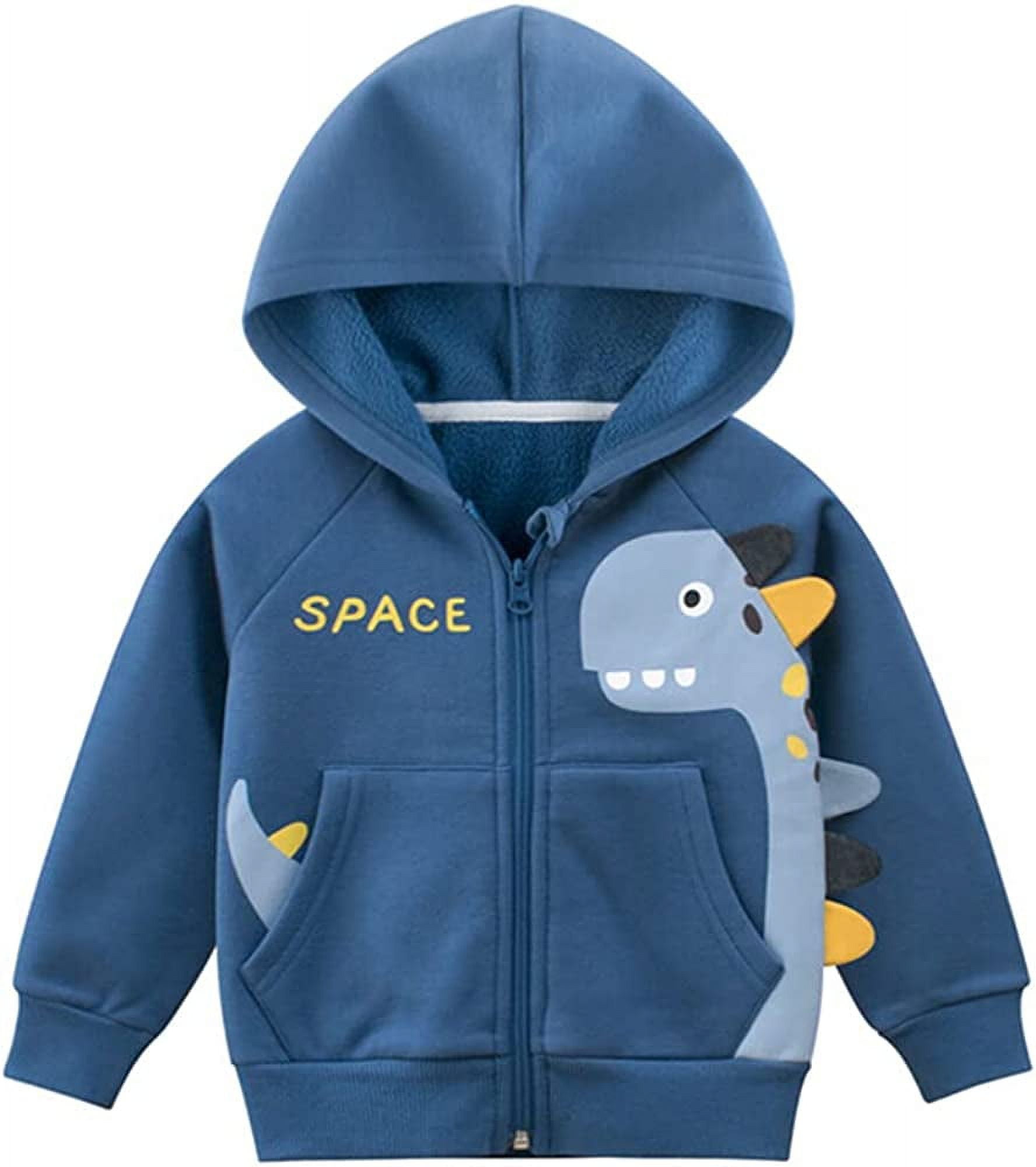 YOUI-GIFTS Toddler Boys Cartoon Dinosaur Jacket Sweatshirt Zipper Up Hoodies Spring Autumn Coat ...