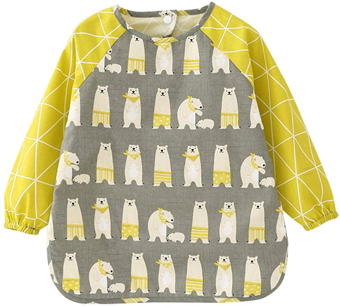 YOUI-GIFTS Toddler Kids Sleeved Smock Waterproof Smock Apron for Eating ...