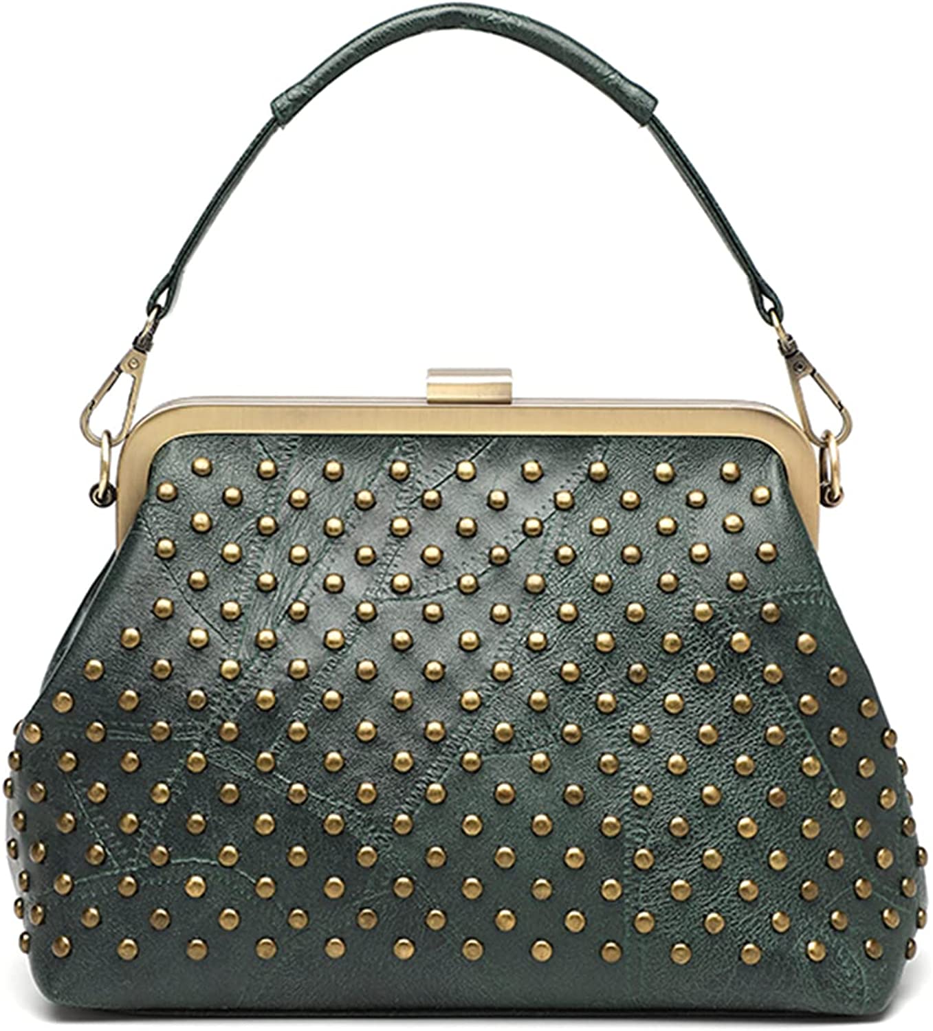 YOUI-GIFTS Vintage Rivet Shoulder Bags for Women Retro Classical Top Handle Purse Tote Bags ...