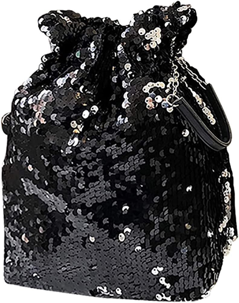 YOUI-GIFTS Women Glitter Handbag Crossbody Bag Sequins Drawstring ...