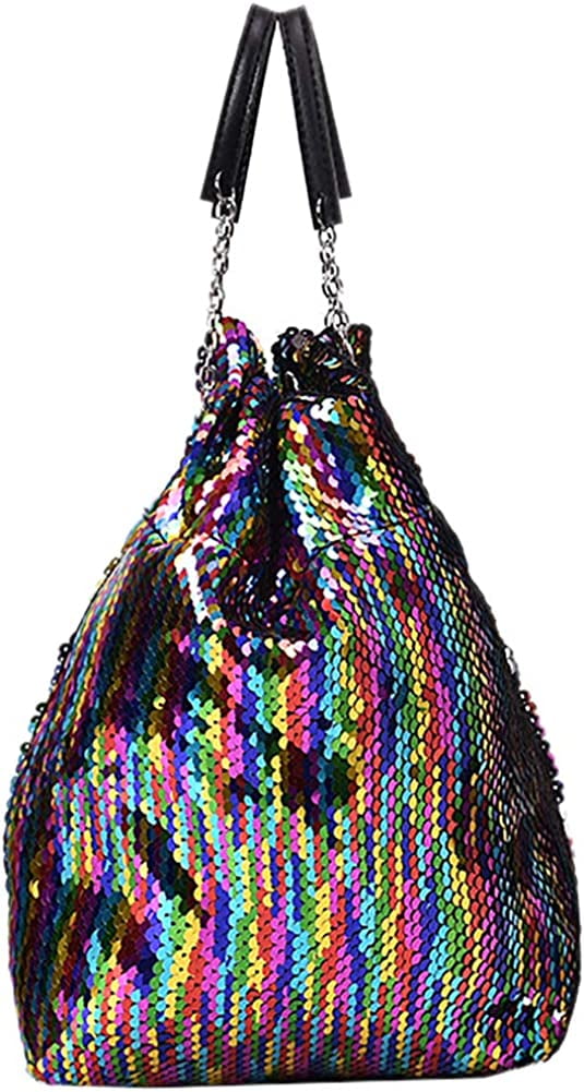 YOUI-GIFTS Women Glitter Handbag Crossbody Bag Sequins Drawstring ...