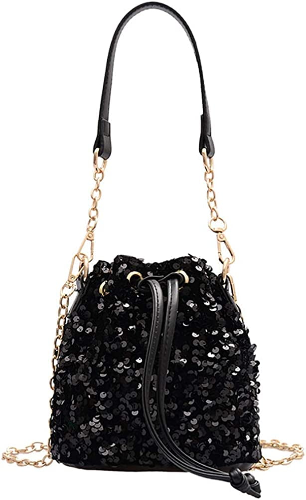 YOUI-GIFTS Women Glitter Handbag Crossbody Bag Sequins Drawstring ...