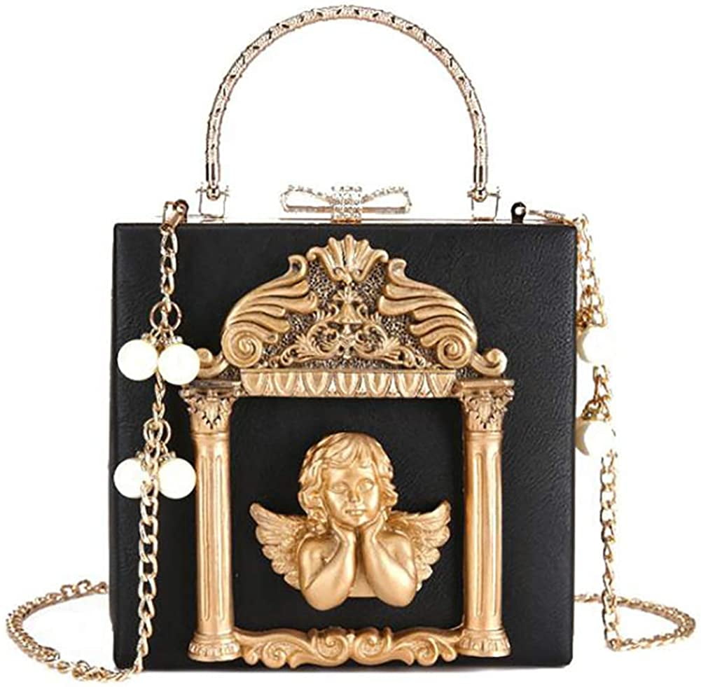 YOUI-GIFTS Women's Love Angel Embossed Clutch Evening Bag Bowknot Snaps ...