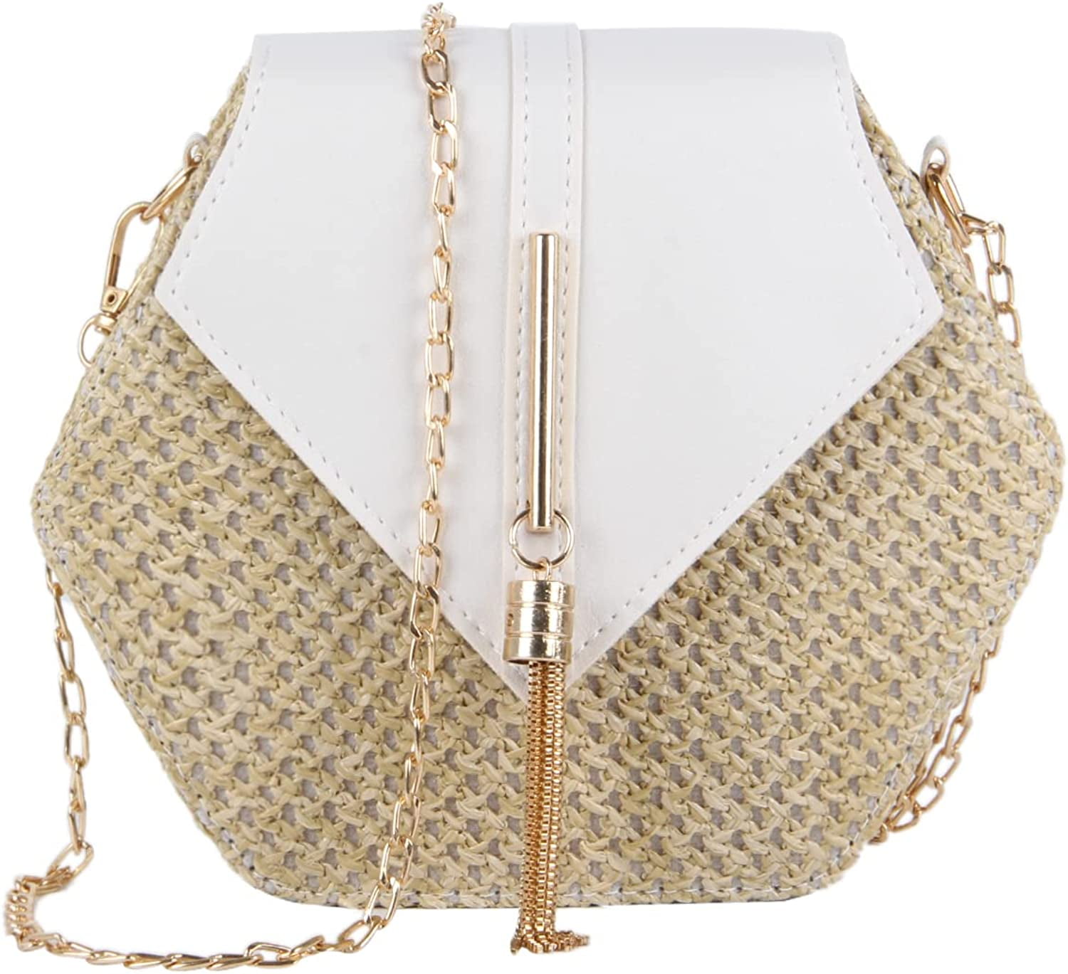 YOUI-GIFTS Women’s Straw Crossbody Bags Summer Beach Purse Woven Straw ...