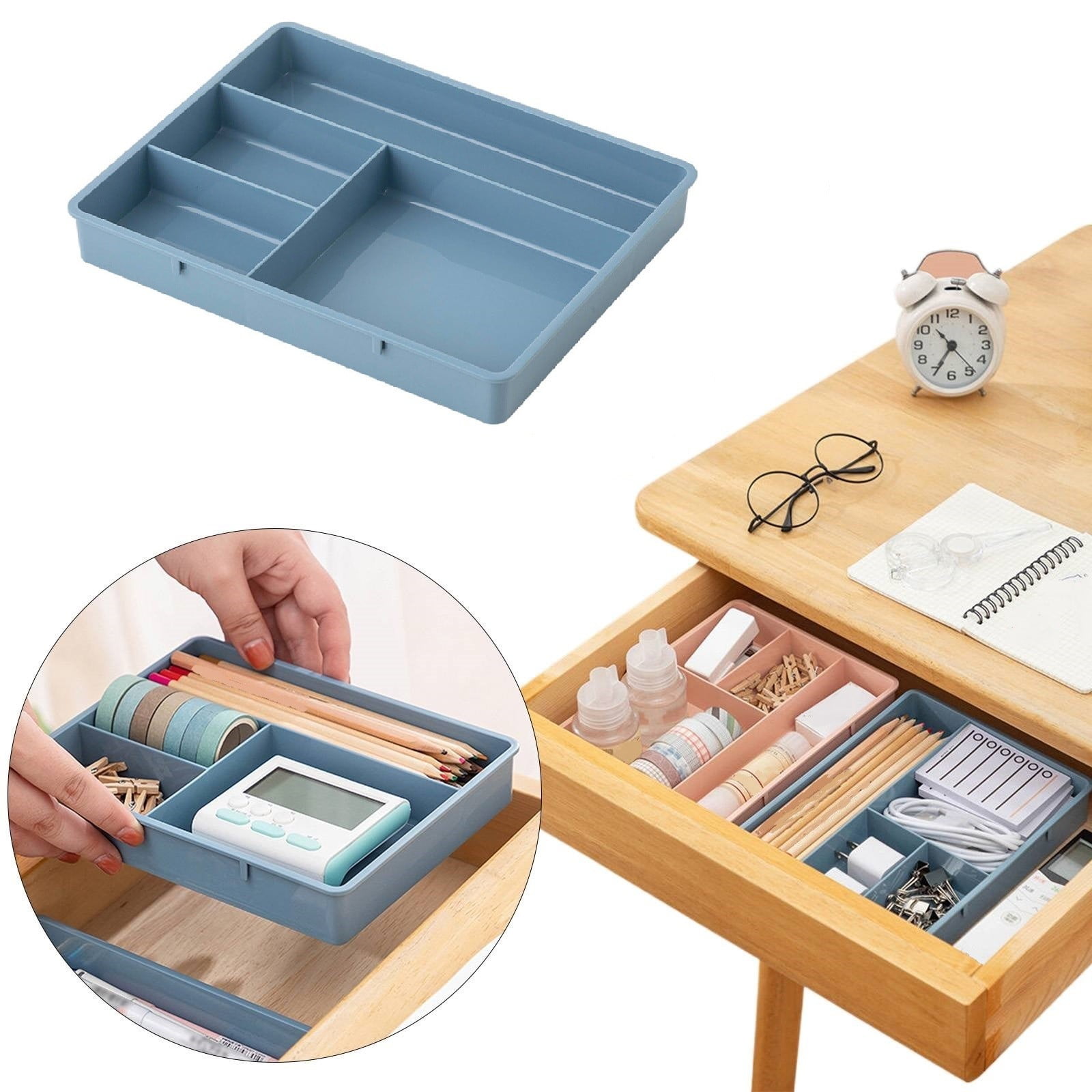 YOUMAI Compartment Stackable Desktop Stationery Organization Box And ...