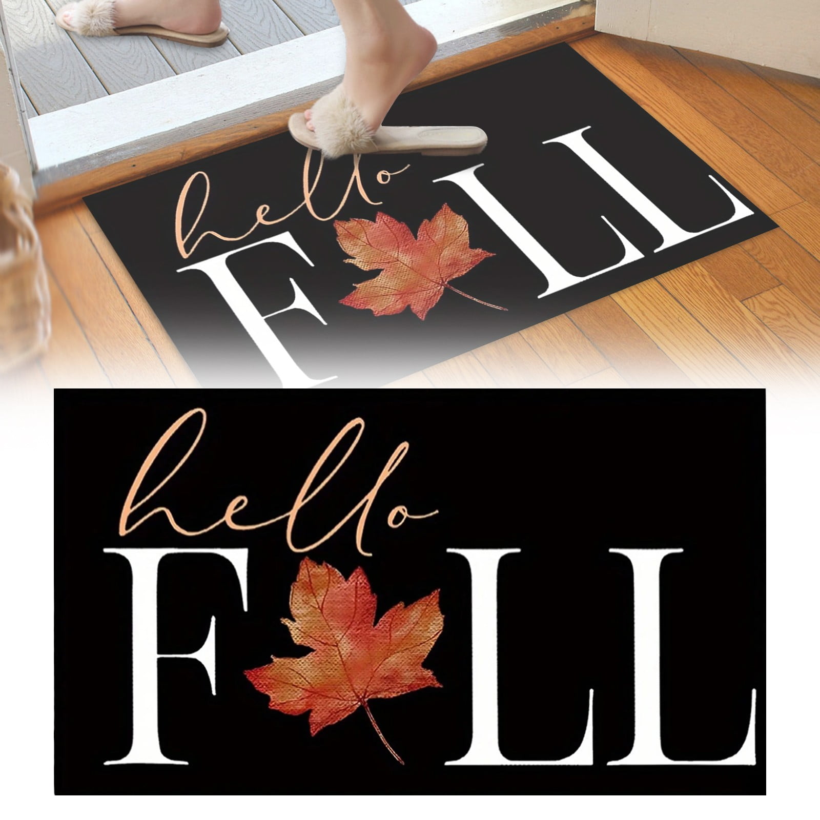 YOUMAI Fall Thanksgiving Door Mat For Entrance Entryway Classic Maple ...