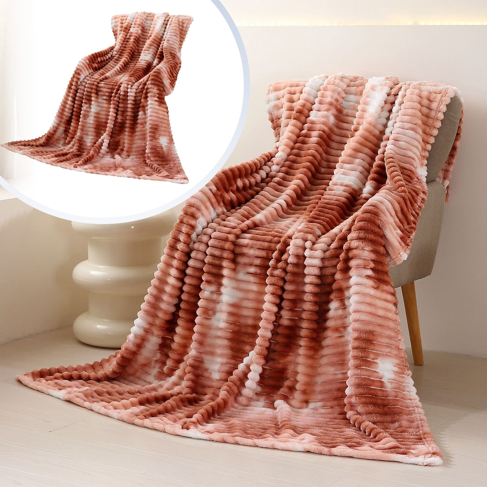 YOUMAI Oversized Velvet Blanket Blue Throw Thick Winter Nap Cover For ...