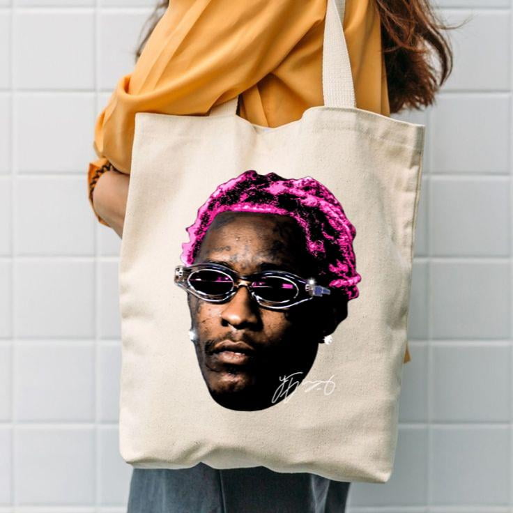 YOUNG THUG Tote Bag Red Rare Hip Hop Graphic Tote Bag Rap Concert ...