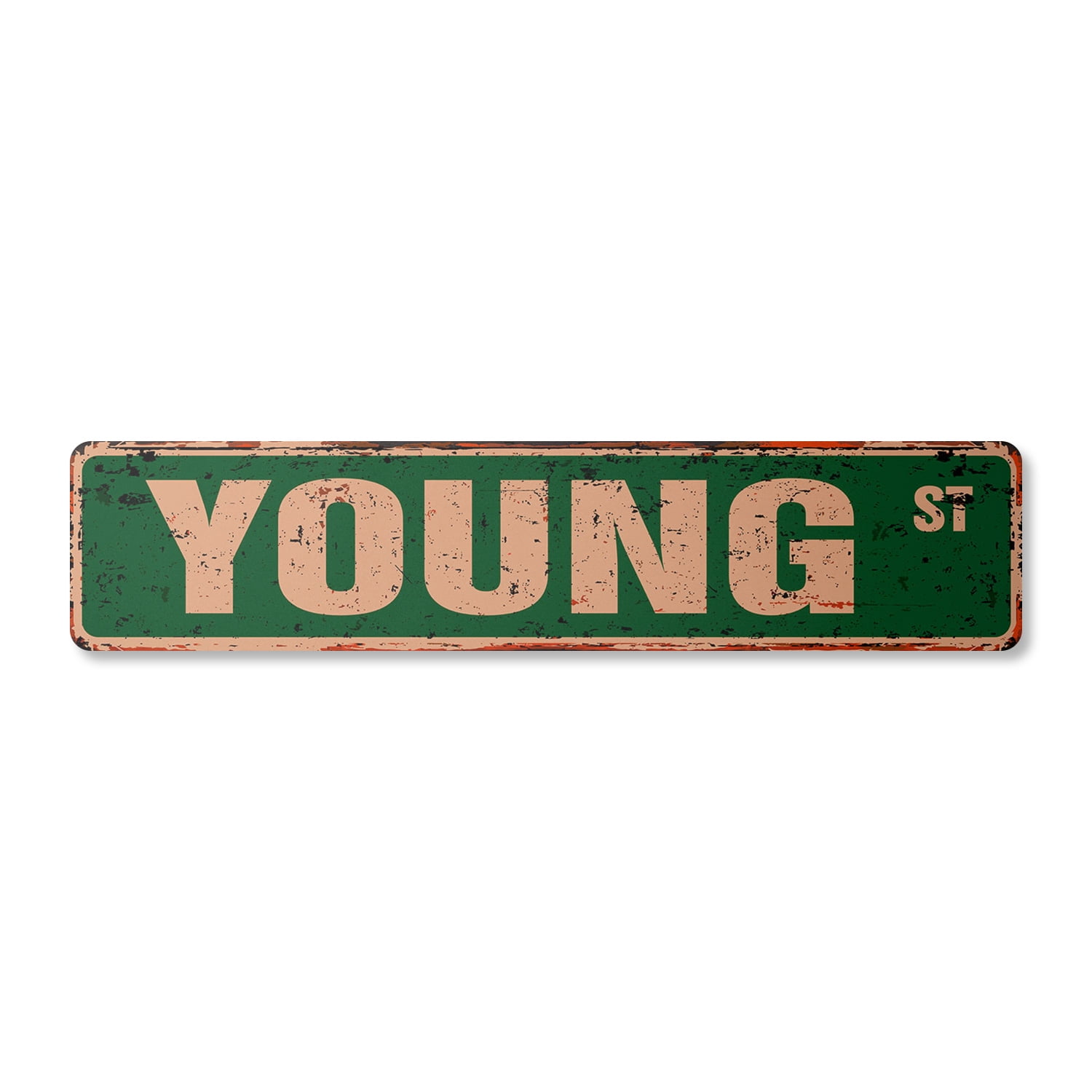 YOUNG Vintage Plastic Street Sign Childrens Name Room Sign | Indoor ...