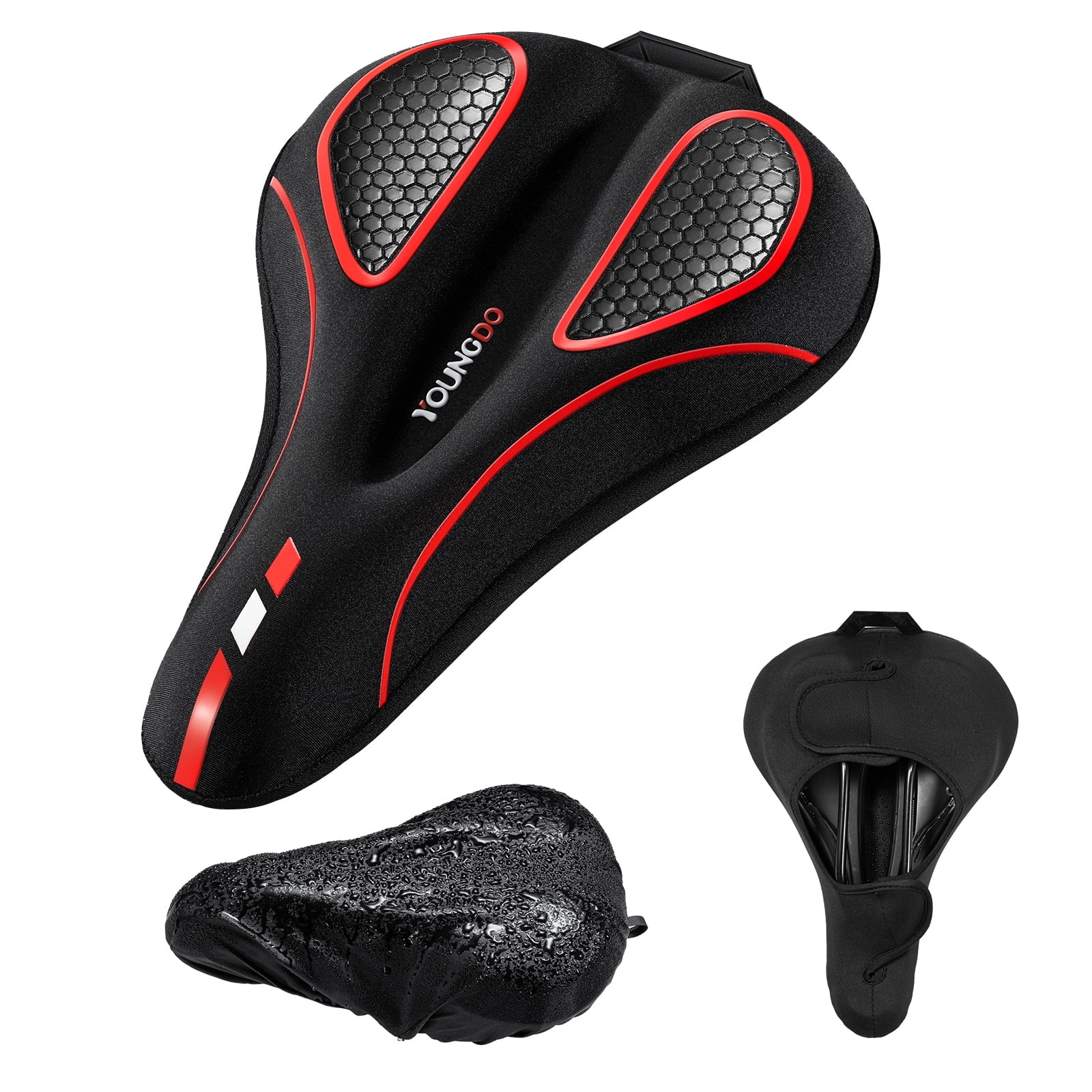 YOUNGDO Bike Seat Cushion,Soft Bicycle Seat for Men Women with Velcro ...