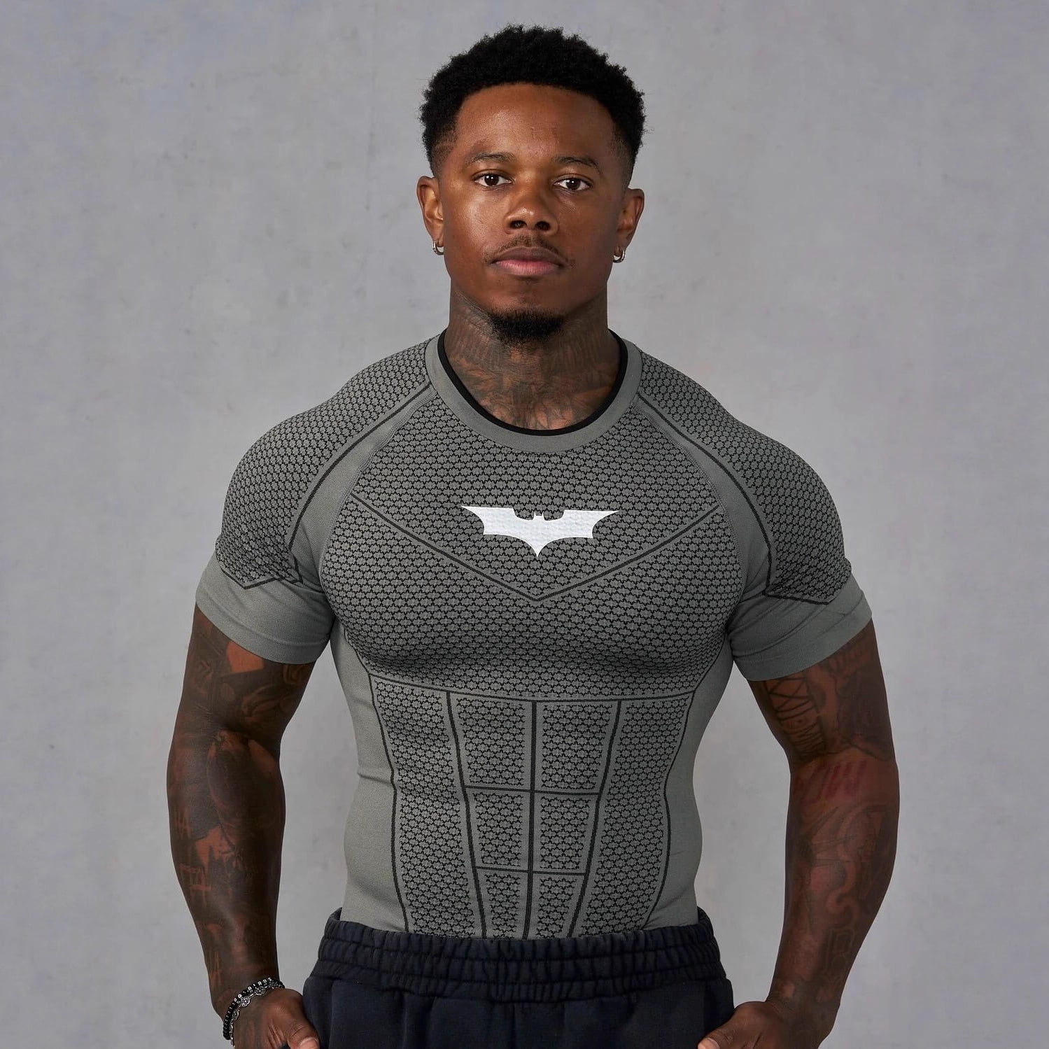 YOUNGLA Men's Compression Shirts Short Sleeve Workout T-Shirt Athletic ...