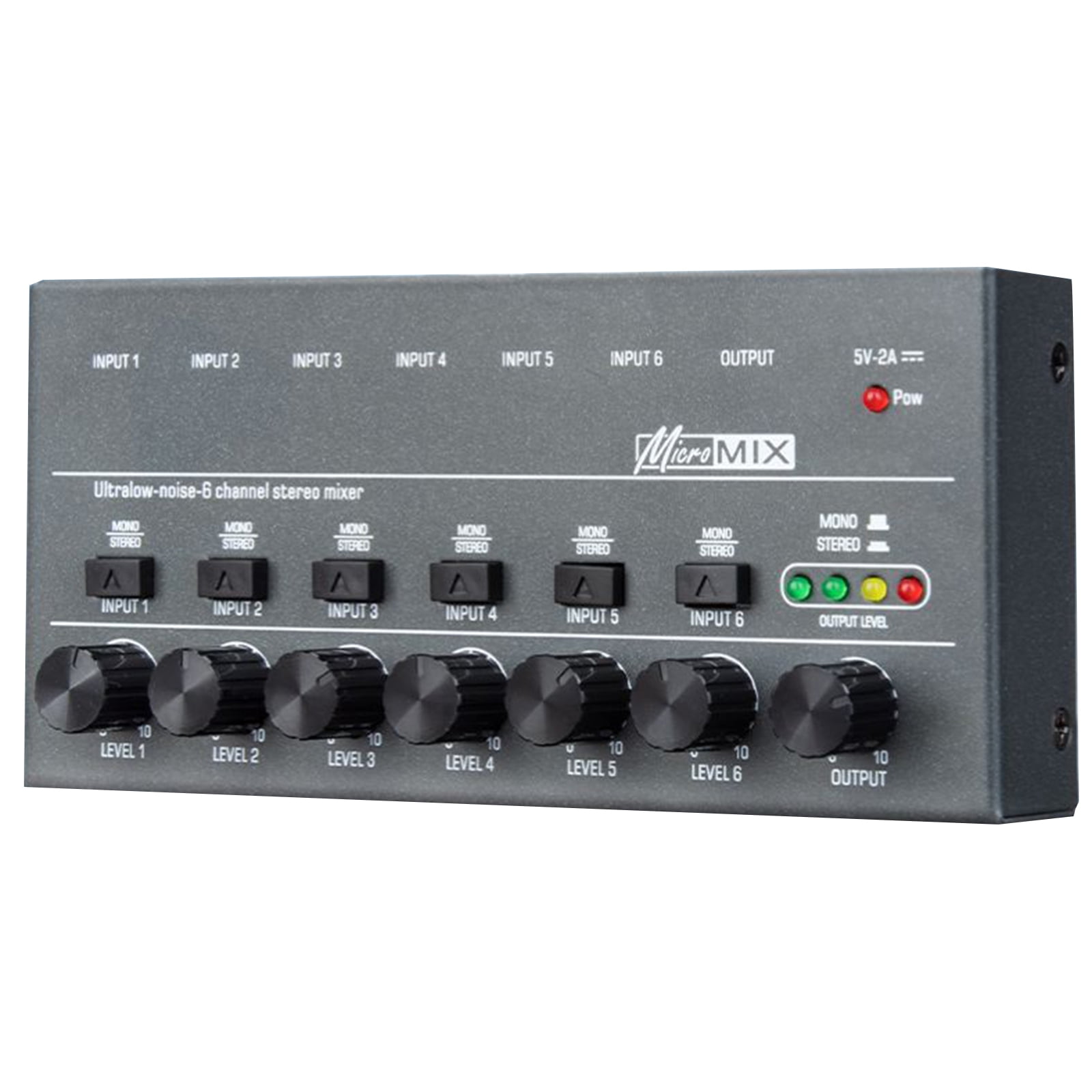 YOUNGNA Ultra LowNoise 6Channel Line Mixer Stereo Audio Mixer DJ Mixer ...