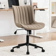 YOUNIKE Chic Faux Leather Swivel Task Chair, Armless & Adjustable ...