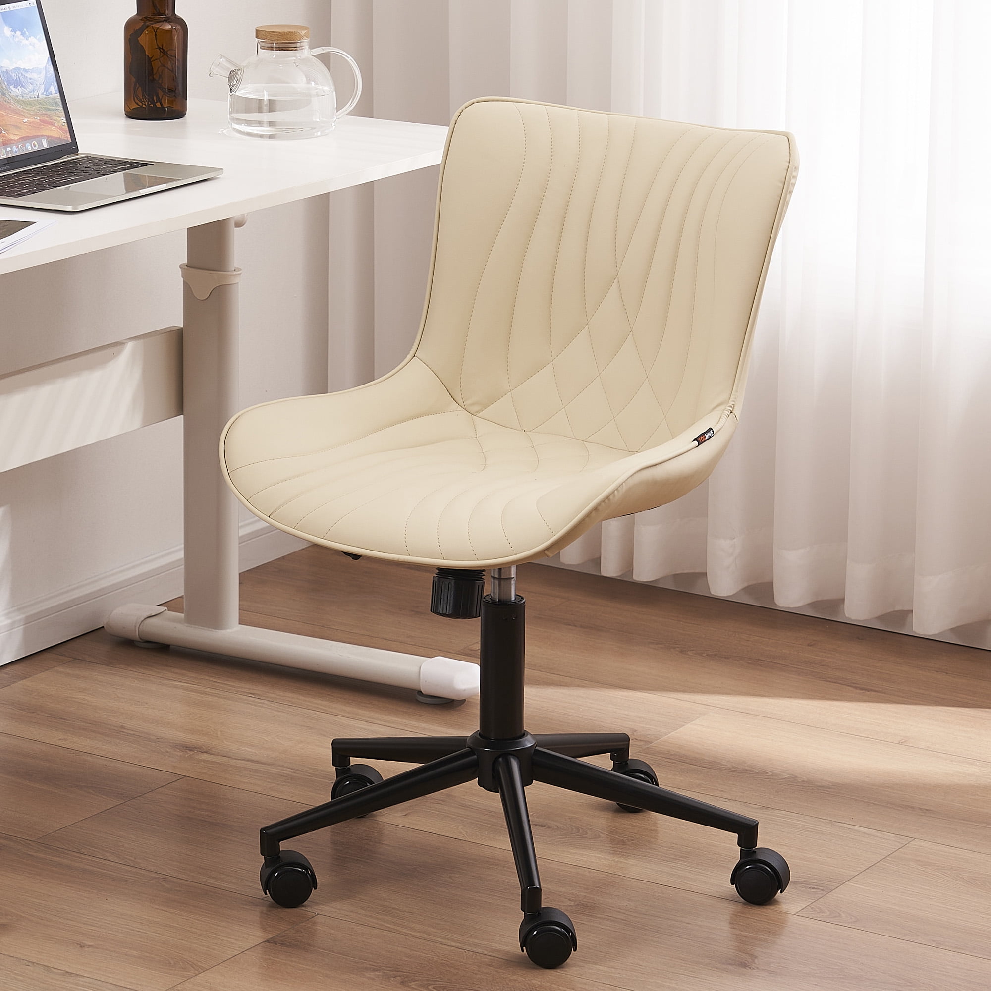 YOUNIKE Modern Office Chair with Wheels Adjustable Ergonomic Desk Task ...