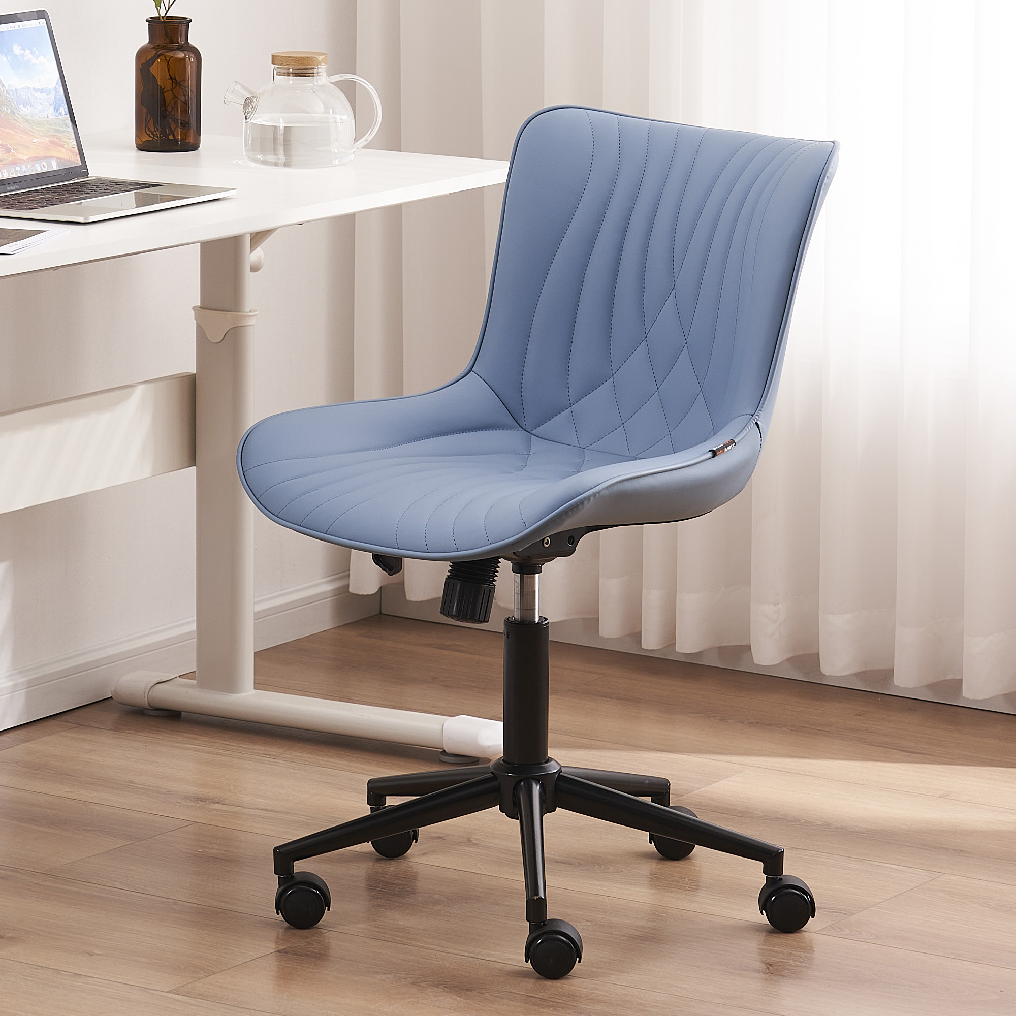 Flash Furniture Whitney Blue Fabric Swivel Ergonomic Task Office Chair ...
