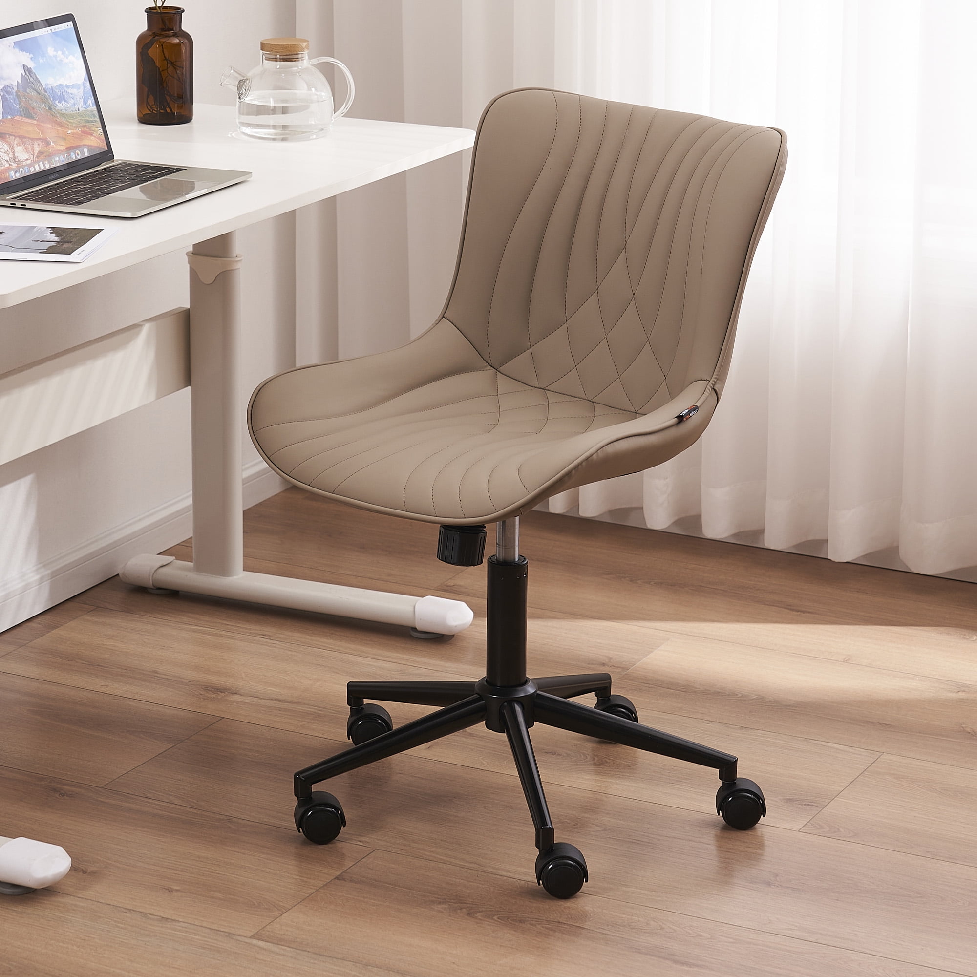 YOUNIKE Modern Office Chair with Wheels Adjustable Ergonomic Desk Task ...
